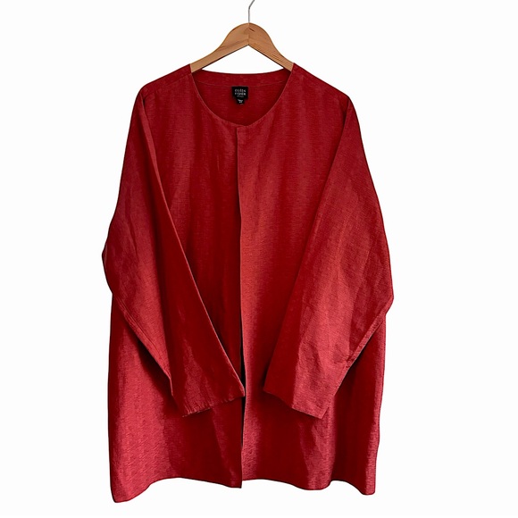 Eileen Fisher | Jackets & Coats | Eileen Fisher Linen Silk Magnetic ...